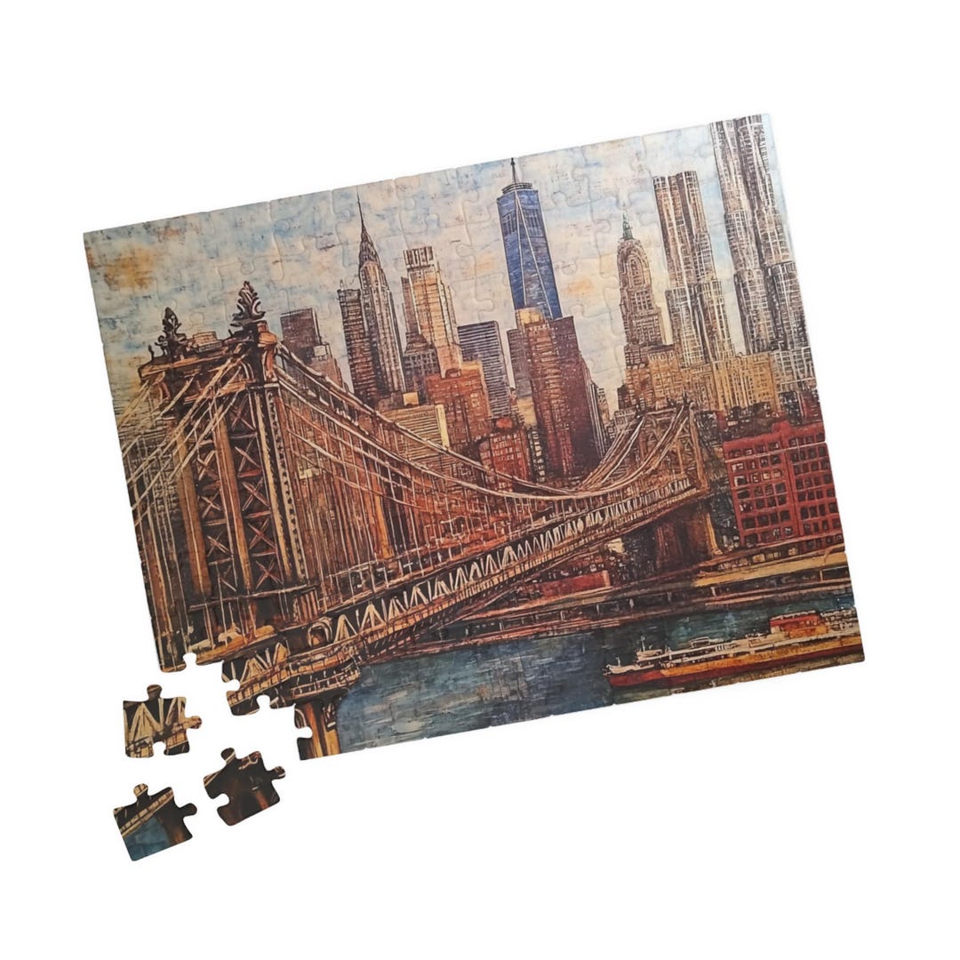 New York City Skyline Brooklyn Bridge Puzzle | 110 252 520 1014-piece ...