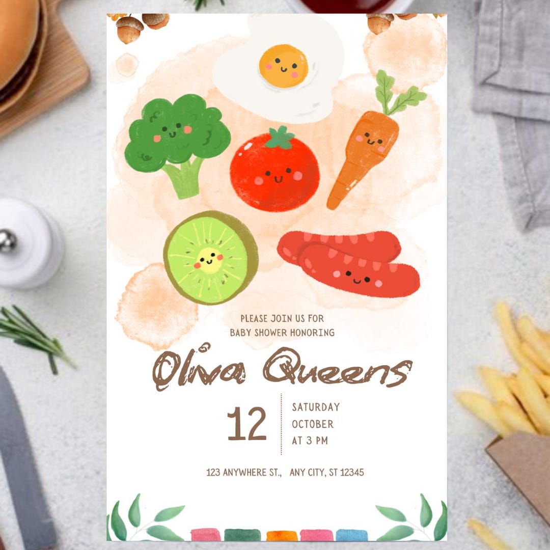 DIGITAL Baby Shower Invitation, Baby Lunch Party Invite, Editable ...