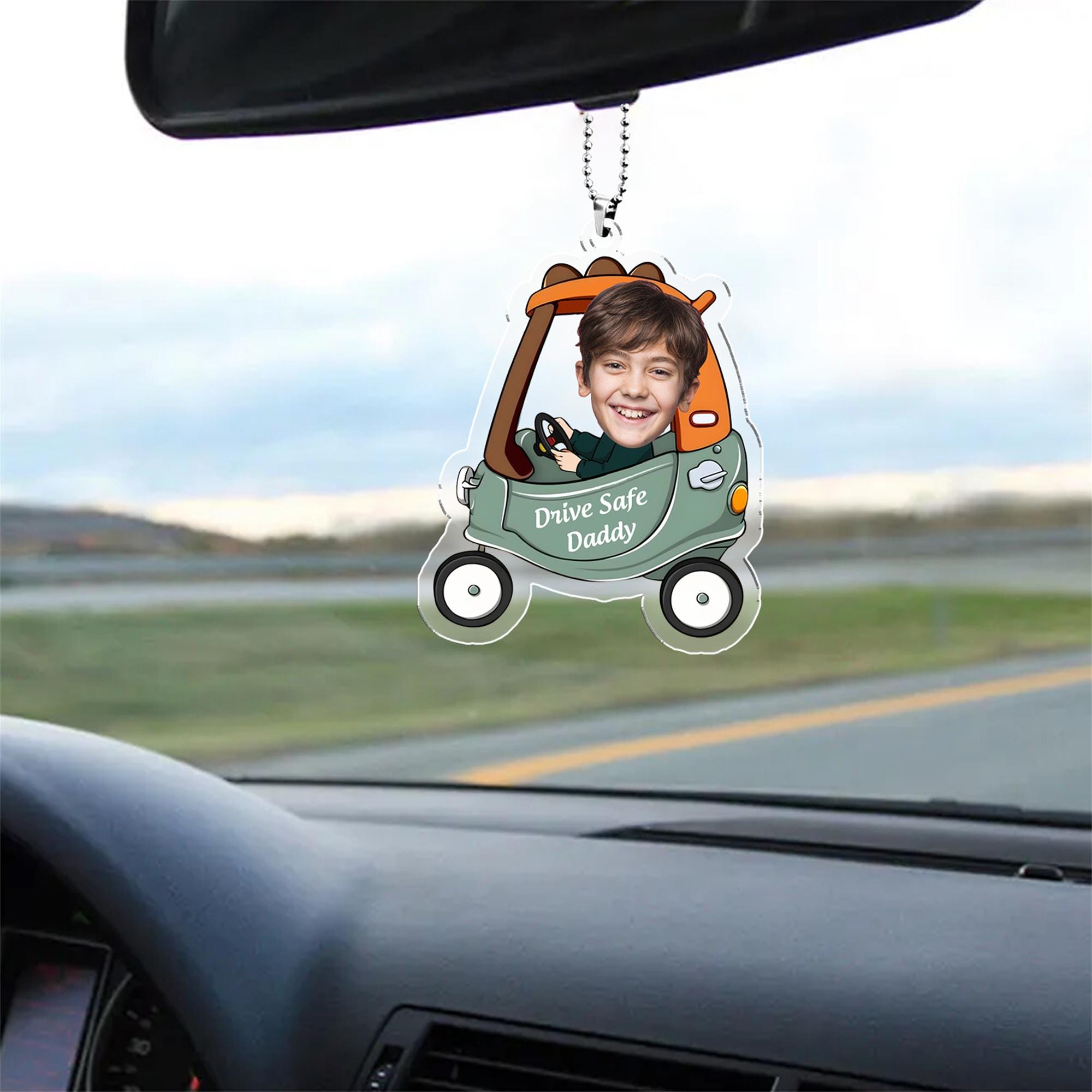 Drive Safe Daddy Acrylic Car Hanging, Personalized Acrylic Car Hanger ...