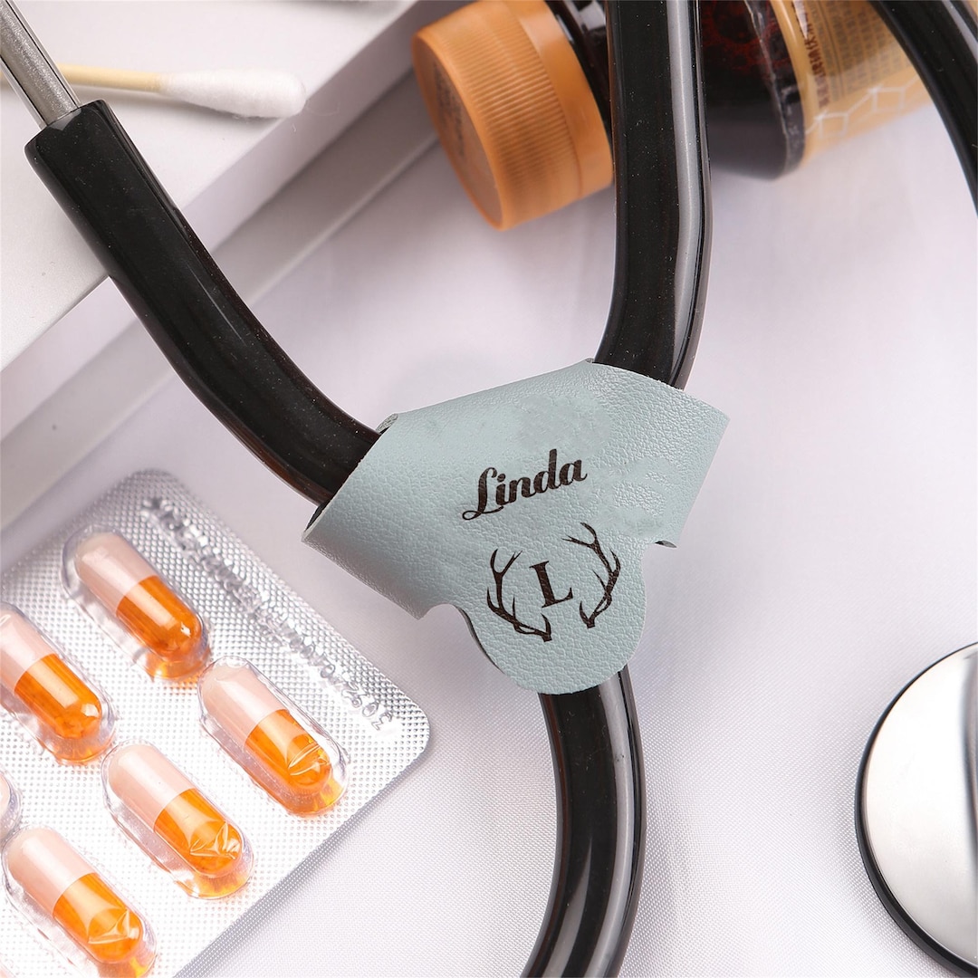 Engraved Stethoscope Name Tag, Custom Leather Stethoscope ID Tag ...