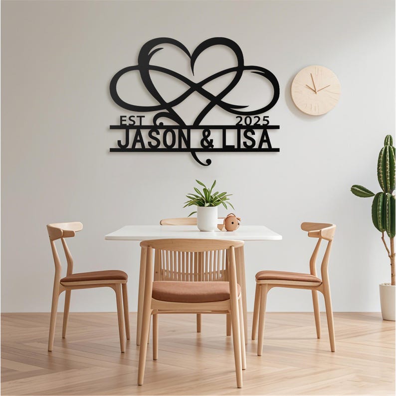 Custom Wedding Gift Metal Sign, Personalized Family Name Metal Sign ...