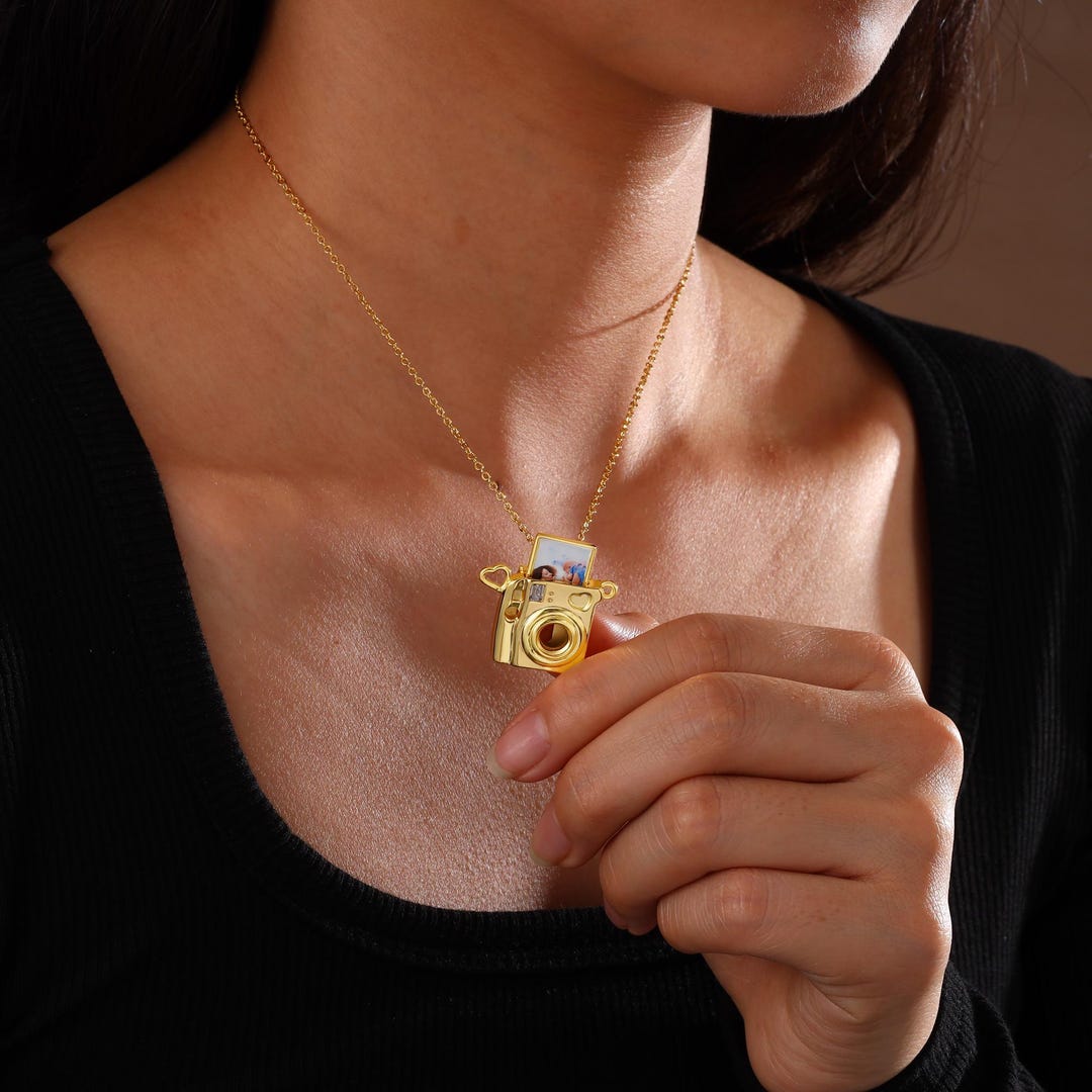Custom Camera Necklace With Photo Picture Inside, Gift for Camera Lover ...