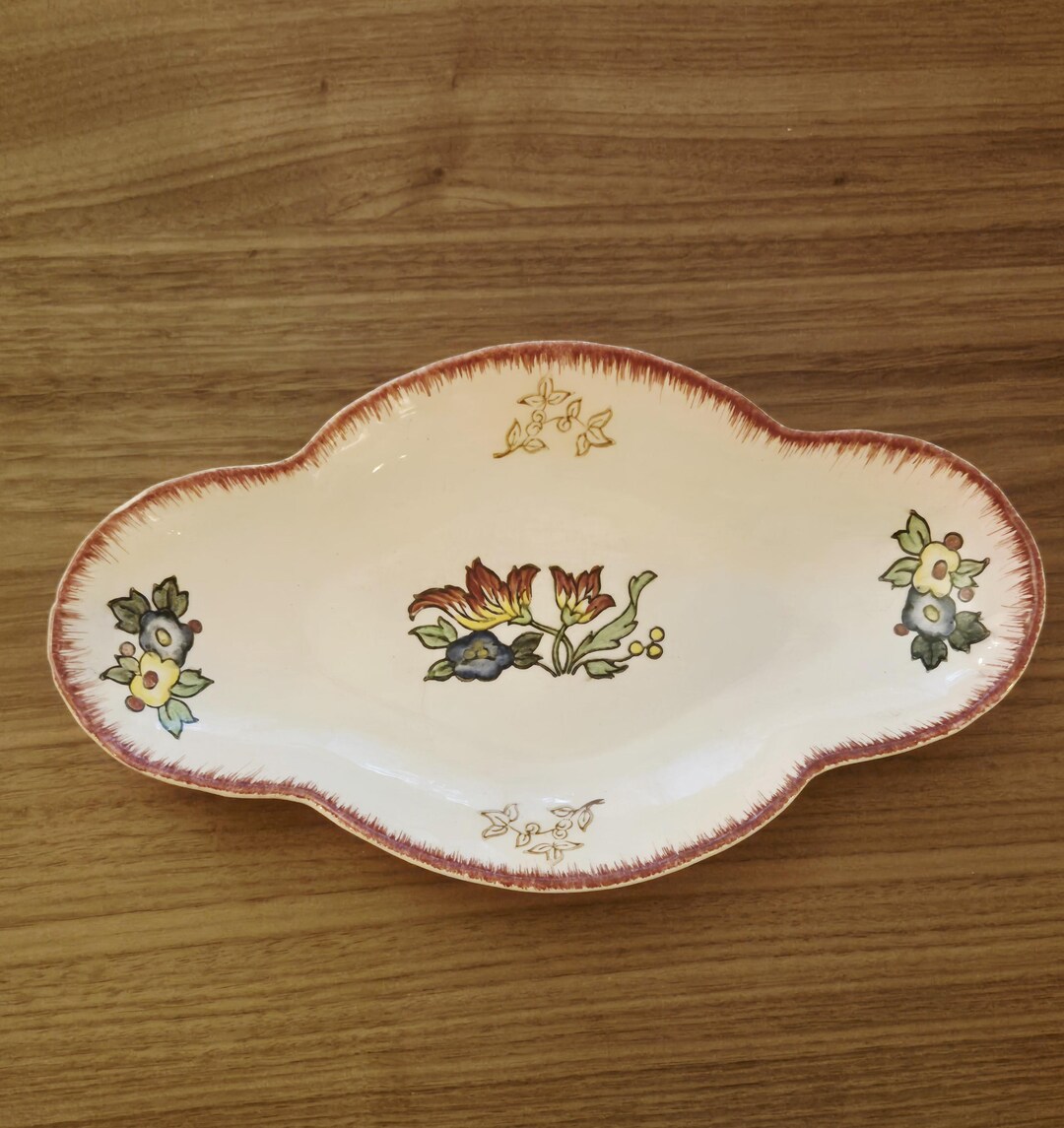 Large Antique Longwy "marseille" Dish. Hand-decorated French ...