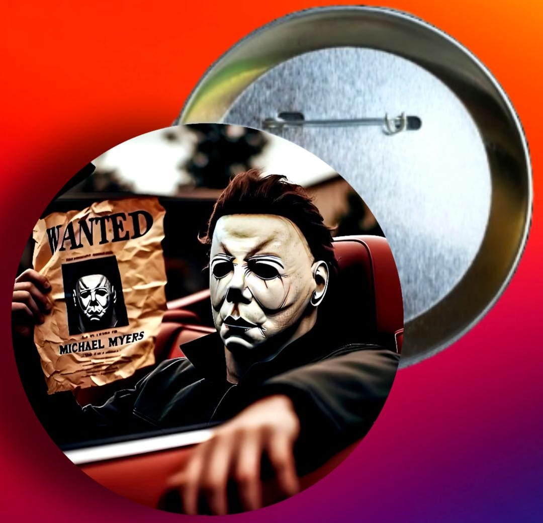 Michael Myers Pin Badge Halloween Party Button Horror Lover Backpack ...