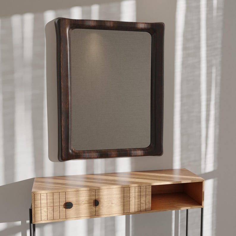 Handmade Wood Framed Mirror , Real American Walnut, Oak Mirror, White ...