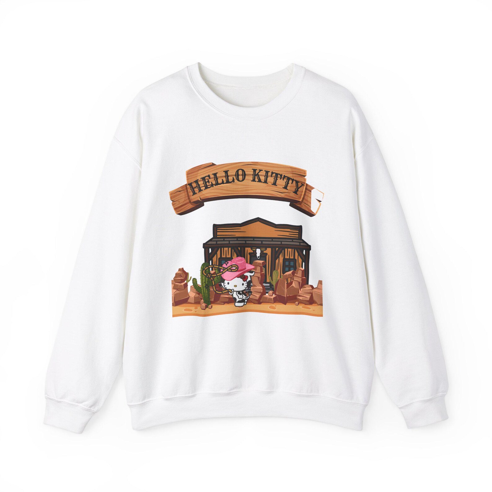 Western Hello Kitty Unisex Heavy Blend™ Crewneck Sweatshirt - Etsy