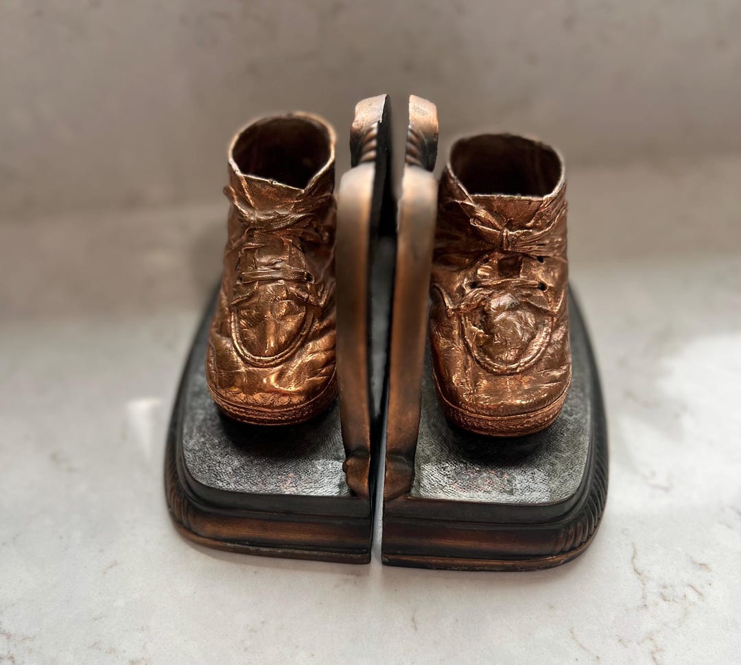 Vintage Pair of Copper Bronze Colored Dipped Plated First Baby Shoes ...