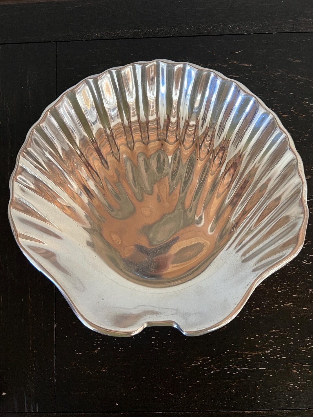 Vintage Silver Pewter Clam Shell Serving Dish: Nautical Centerpiece - Etsy