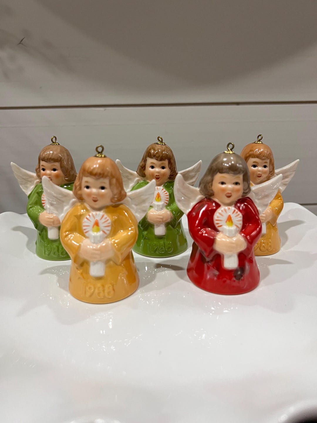 Vintage Goebel Angel Bell Ornaments 1988 Set of 5 - Etsy