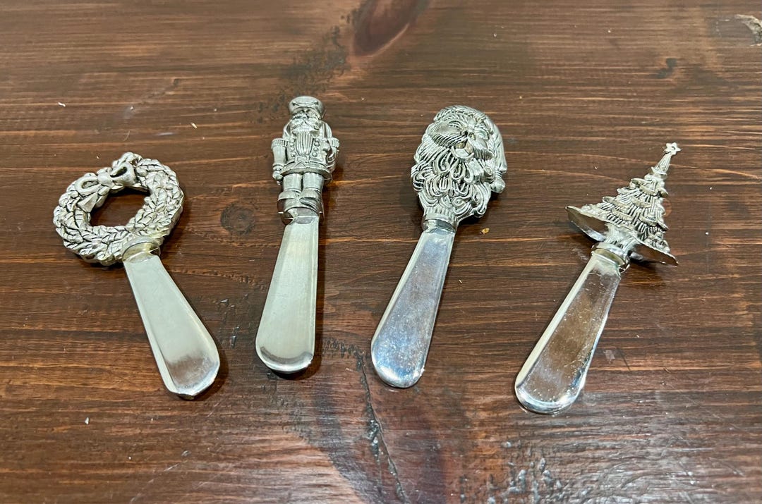Vintage Art Deco Christmas Spreader Set: Novelty Holiday Servers - Etsy