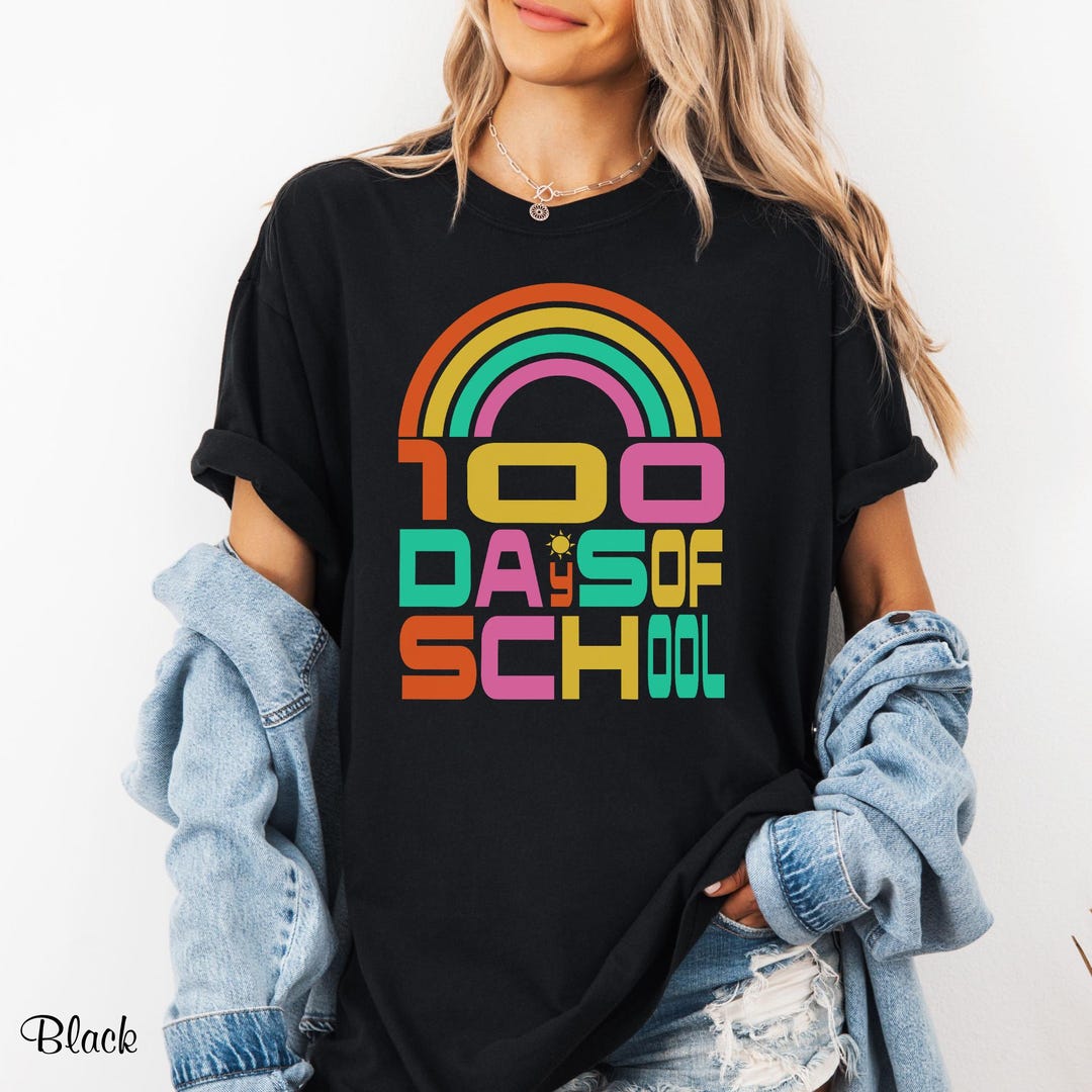 100 Days of School Rainbow Shirt Rainbow Poppin Comfort Colors® 100 ...
