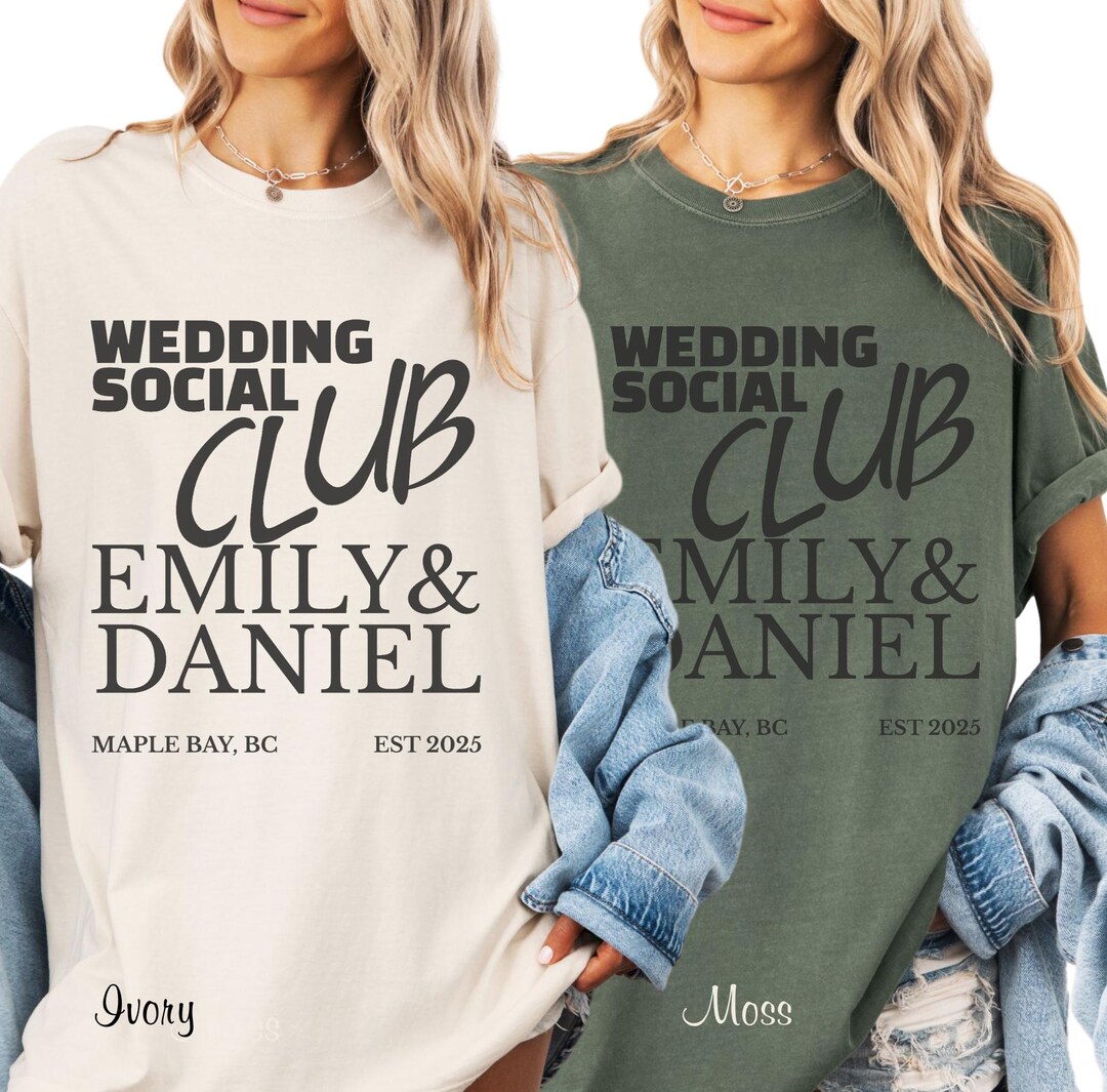 Wedding Social Club Tshirt Custom Wedding Merch Wedding Tshirt Toss ...