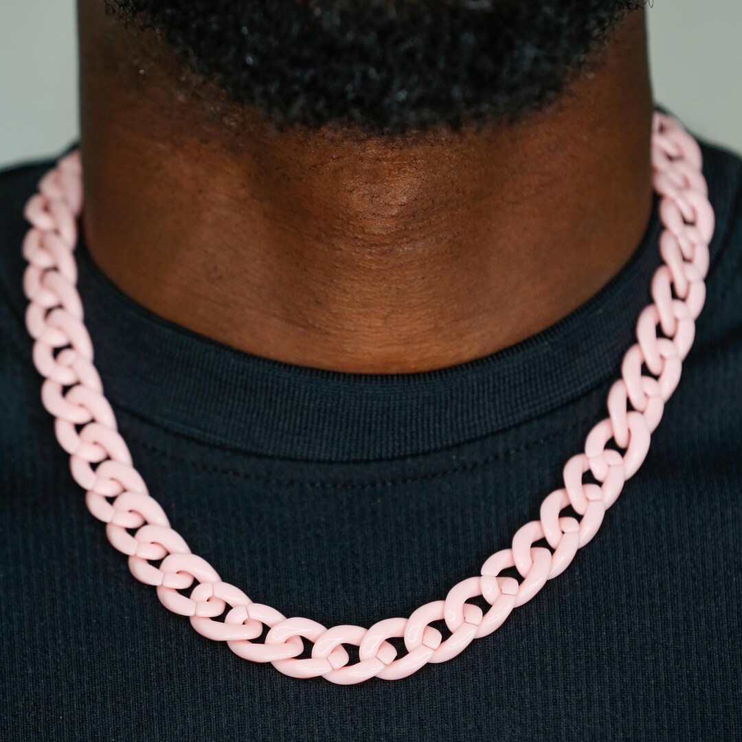 Pink Cuban Link Chain - Etsy