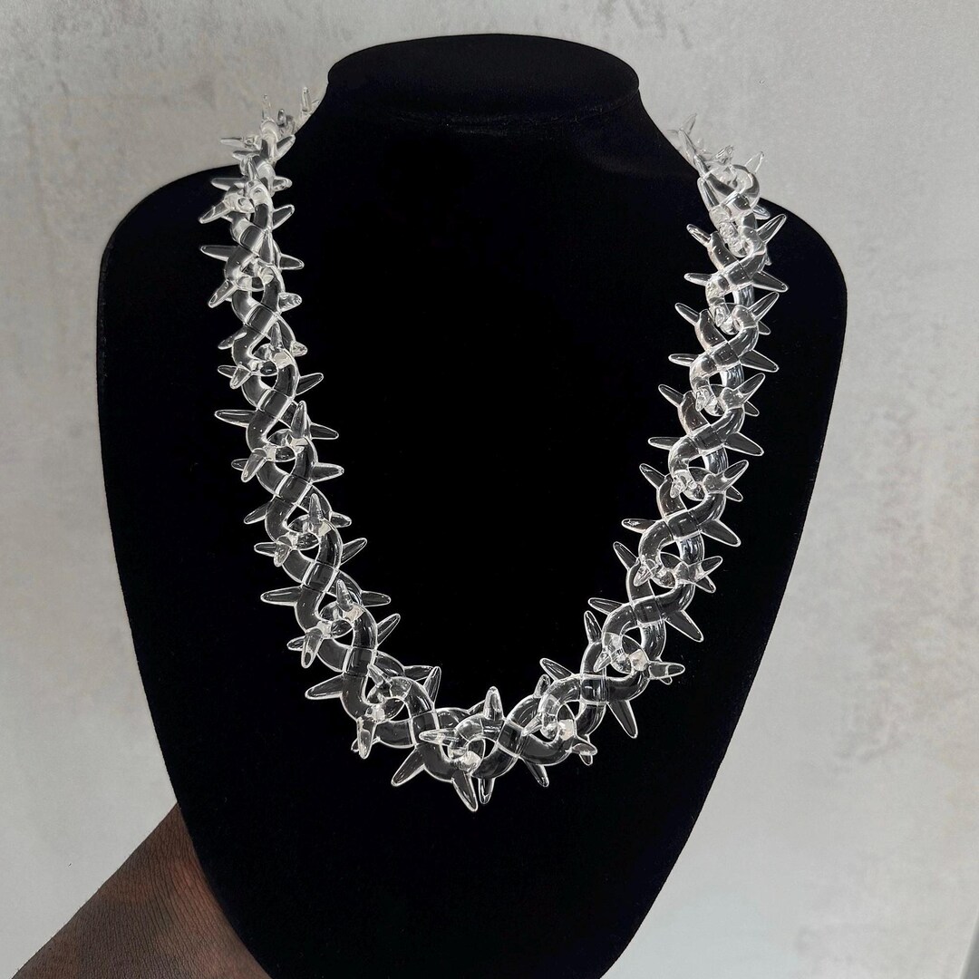 Transparent Spike Chain: Adjustable Pendant Necklace - Etsy