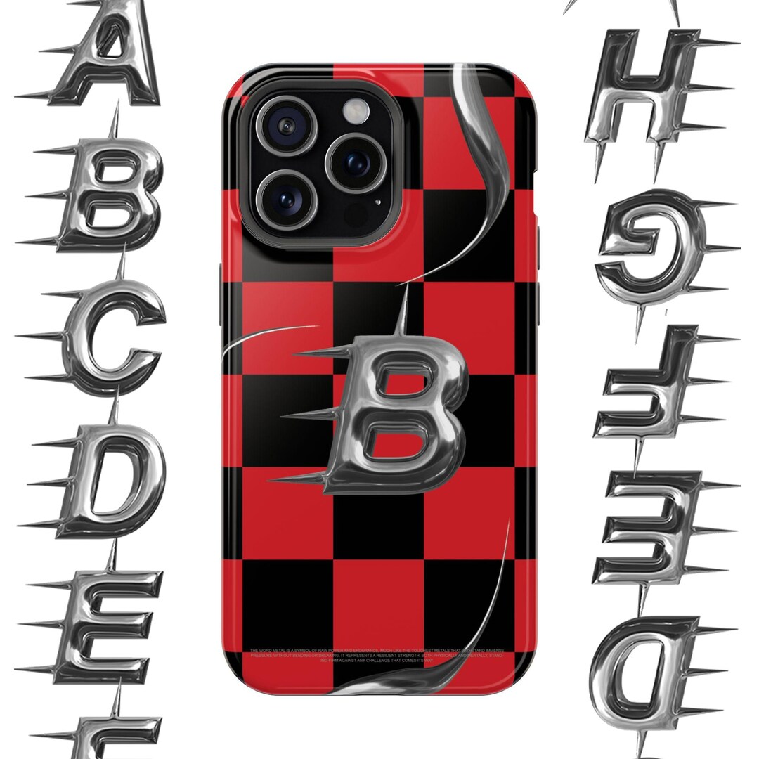 Personalized 3D METAL Spikes V.2 + Checkered Punk Rock Phone Case ...