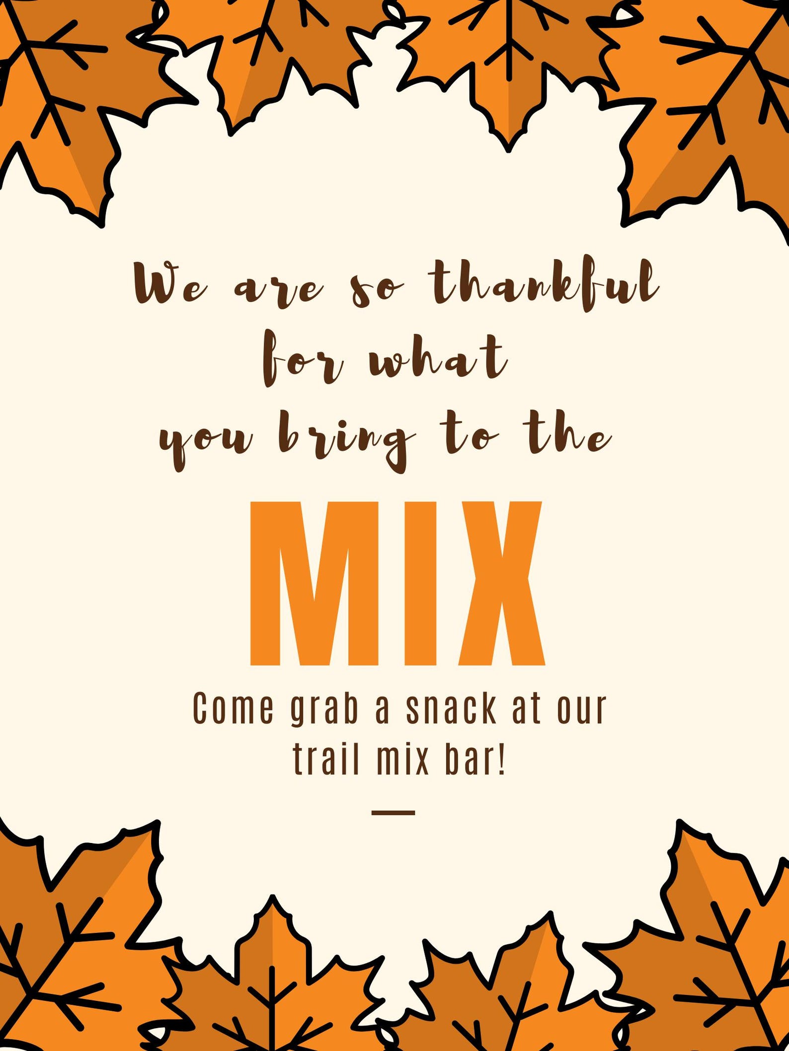 Fall Trail Mix Bar Sign - Etsy