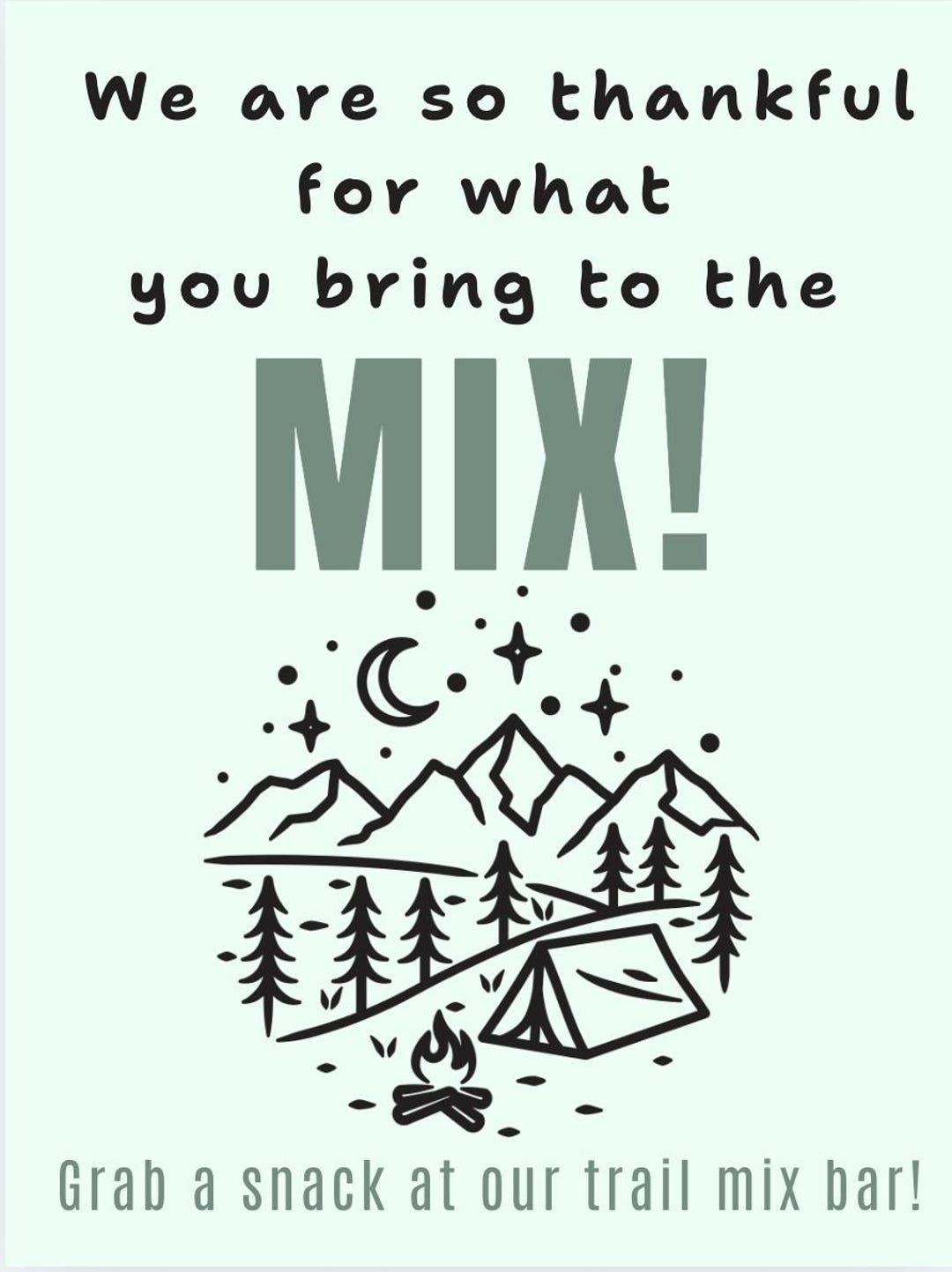 Camp Theme Trail Mix Bar Sign - Etsy