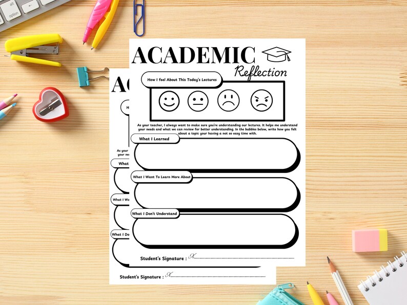 Student Reflection Sheets - Etsy