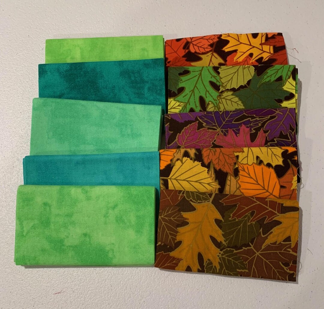 Fall / Autumn Fat Quarter Bundle- Set of 10 Quilting Craft 100% Cotton ...