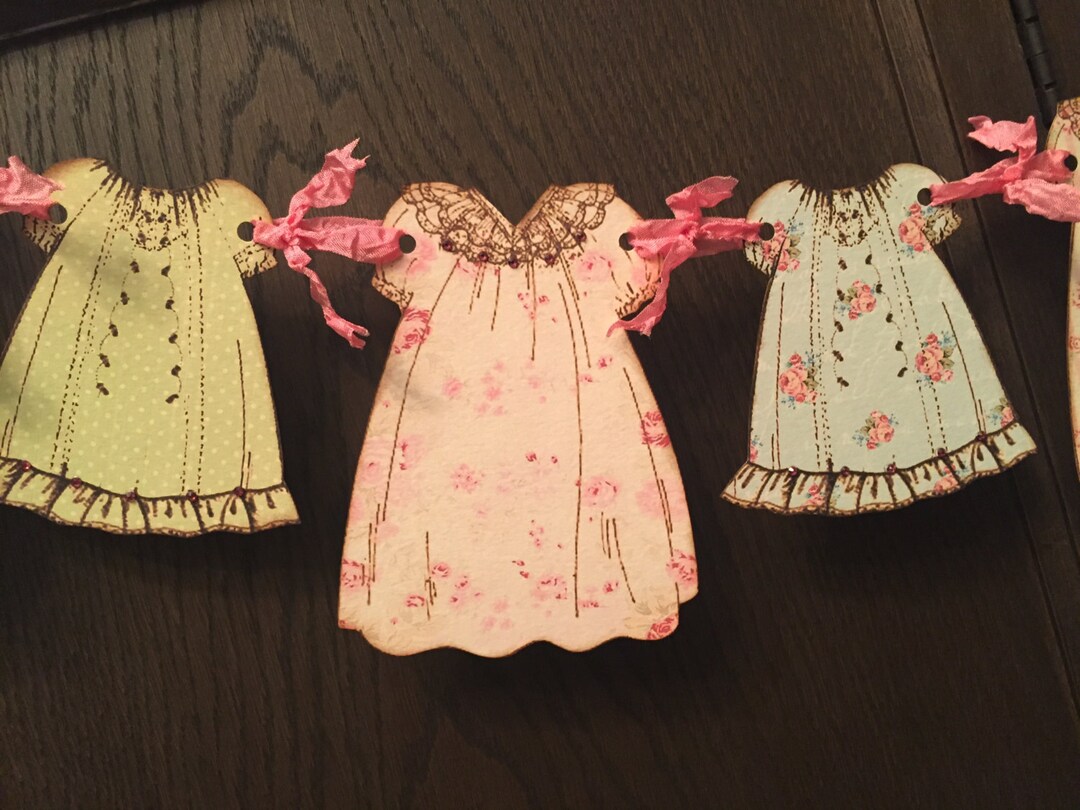 Dress Banner, Cute Vintage Style Little Girl Dress Banner With ...