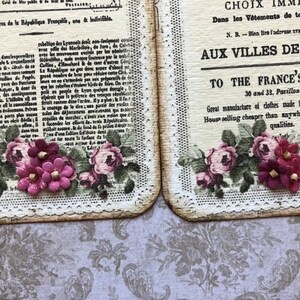 French Inspired Tags, Set of 4 Different Designs With Crystal ...