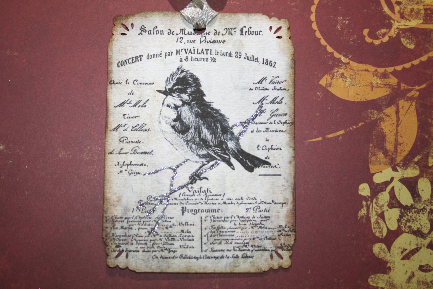 Bird Tags Set of 4 With Silver Glitter | Etsy