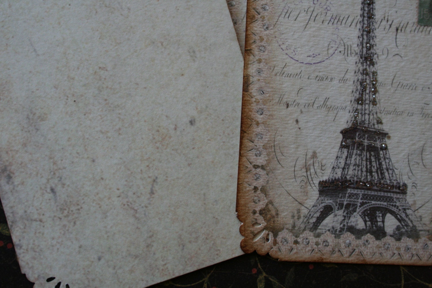 4 Eiffel Tower Tags With German Glitter / 5 X 3 | Etsy