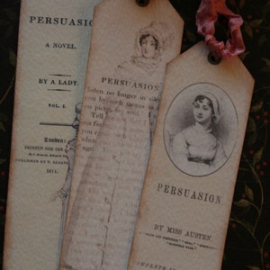 Jane Austen,persuasion Bookmarks or Tags Set of 6 - Etsy