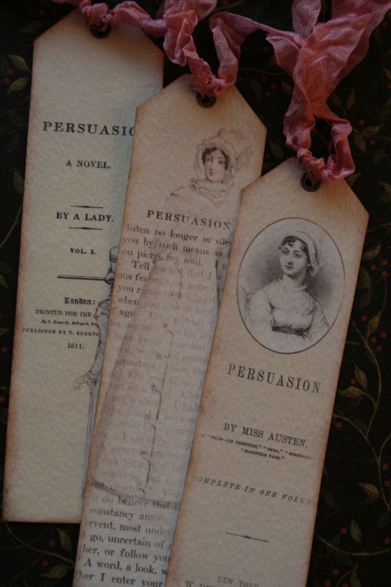 Jane AustenPersuasion Bookmarks or tags set of 6 | Etsy