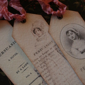 Jane Austen,persuasion Bookmarks or Tags Set of 6 - Etsy
