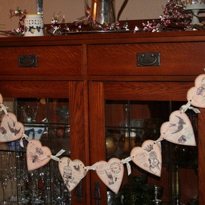 Heart Garland / Banner With Silver German Glitter and Rhinestones. - Etsy