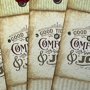 Set of 4 Holiday/ Christmas Tags, Comfort and Joy. - Etsy