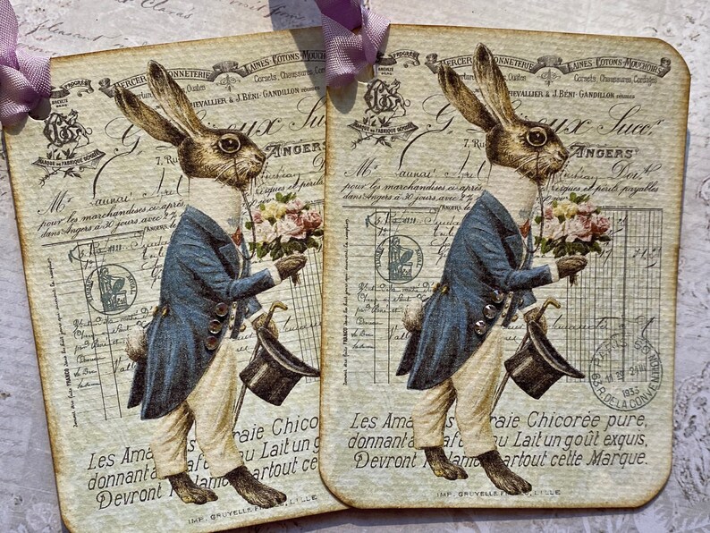 Easter / Spring Bunny Tags With Rhinestones. | Etsy