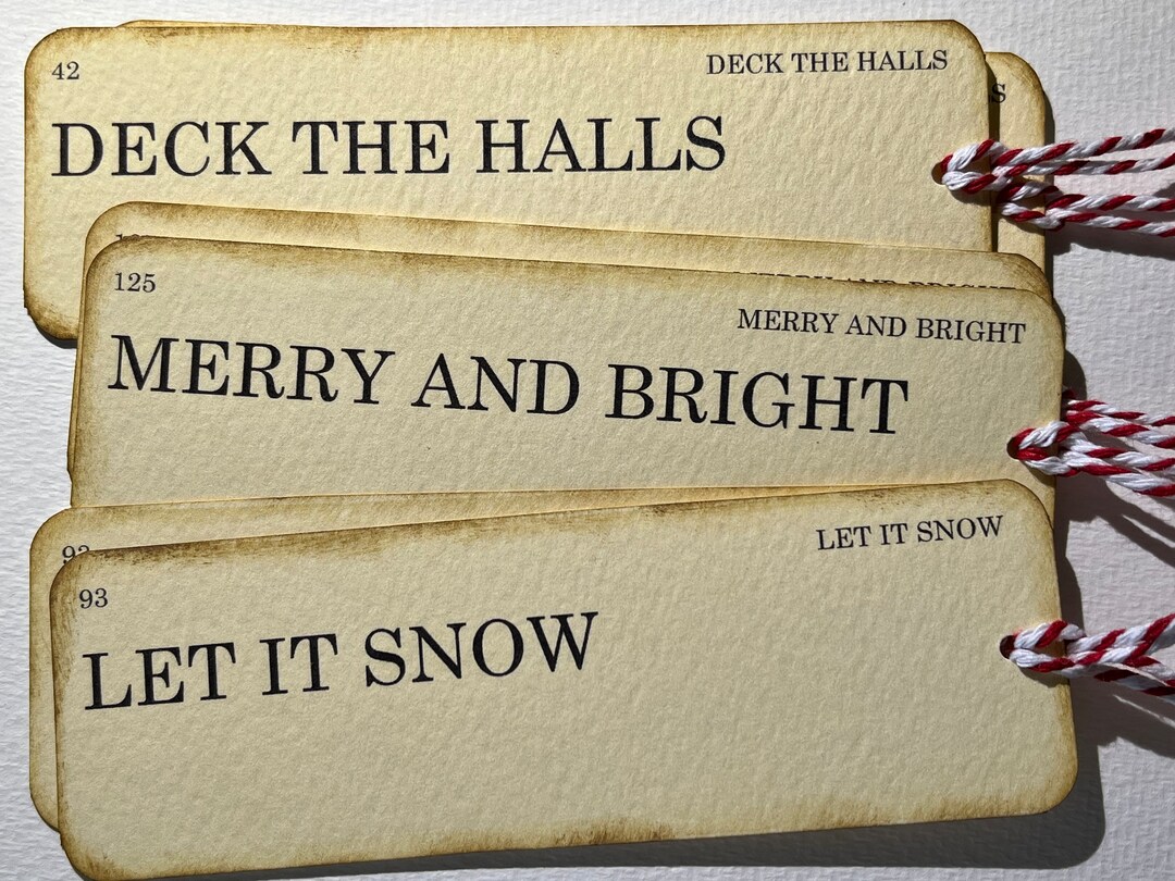 Set of 6 Flash Card Holiday Tags. - Etsy