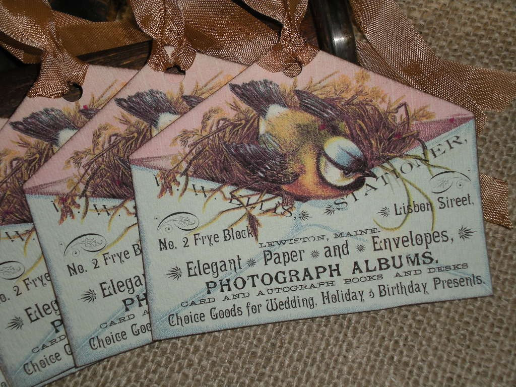Bird Tags Vintage Label / Set of 4 - Etsy