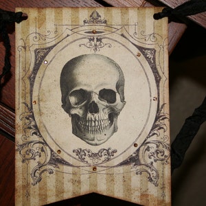 SPOOKY Halloween Banner With Skull Decoration and Crystal Rhinestones ...