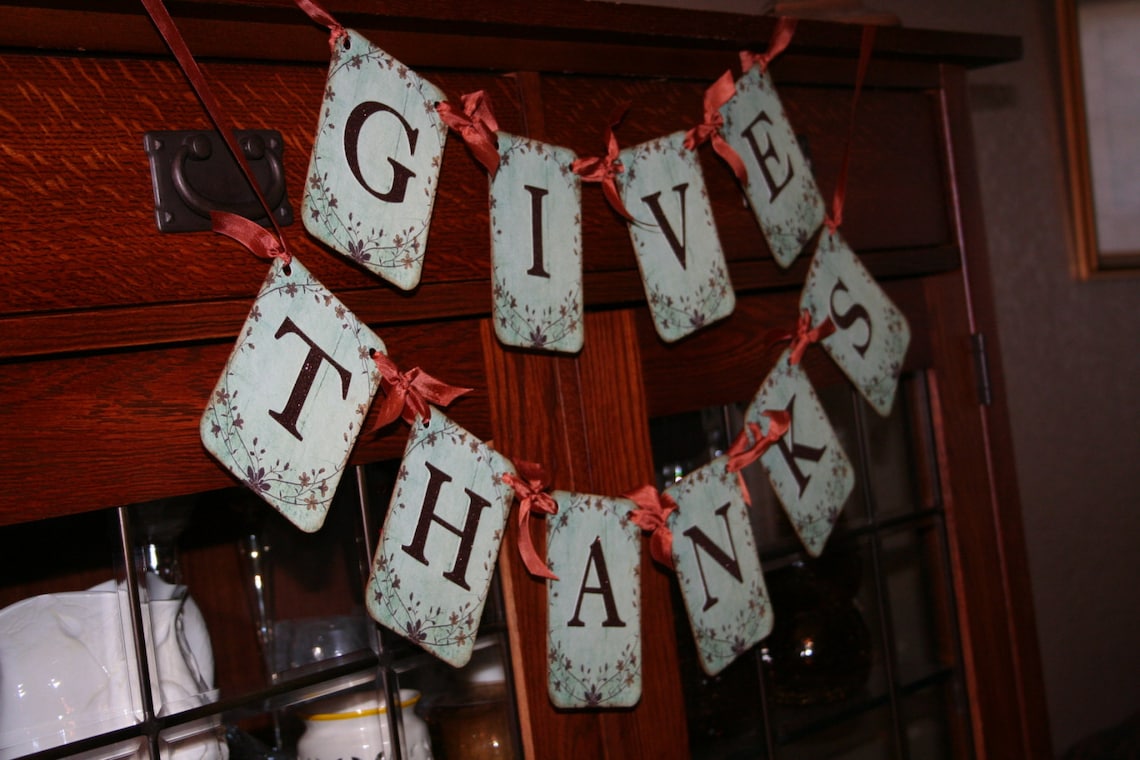 Give Thanks Thanksgiving Banner. - Etsy