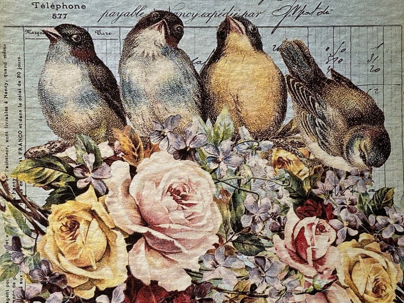 Set of 4 Vintage Inspired Bird Tags. - Etsy