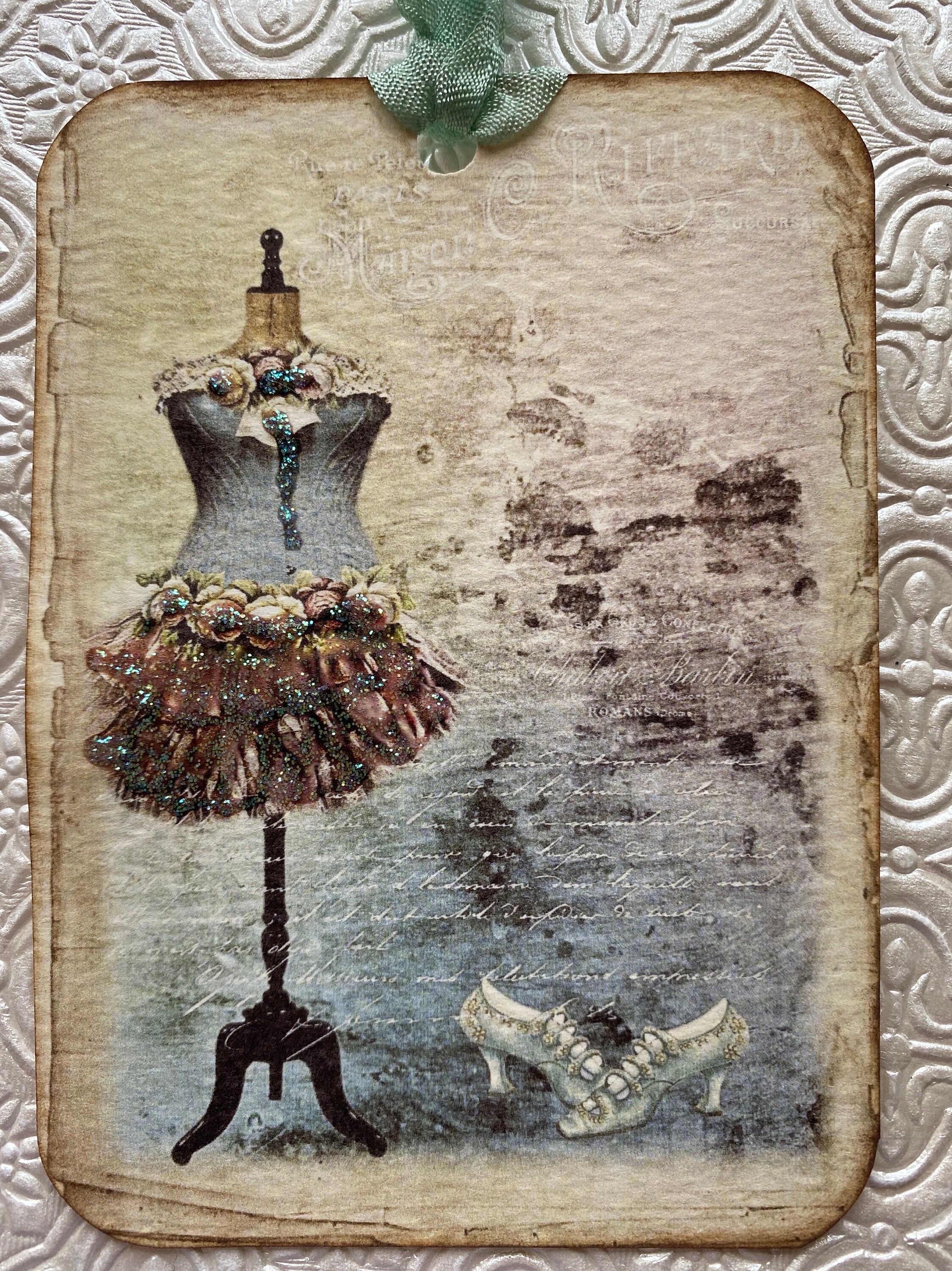 Dress Form Tags, Set of 4, Decorated With Stickles Glitter. - Etsy