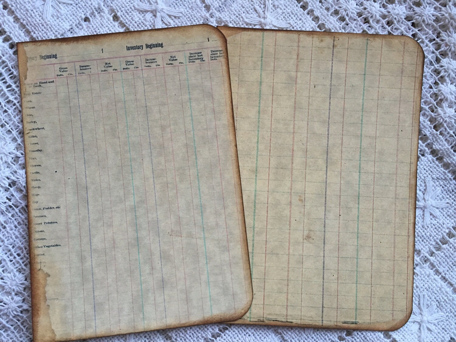 Ephemera Bundle vintage ledger paper 8 different sheets 5 | Etsy