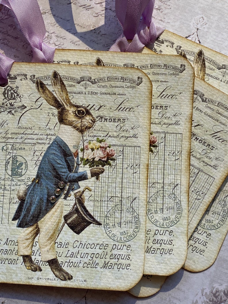 Easter / Spring Bunny Tags With Rhinestones. | Etsy