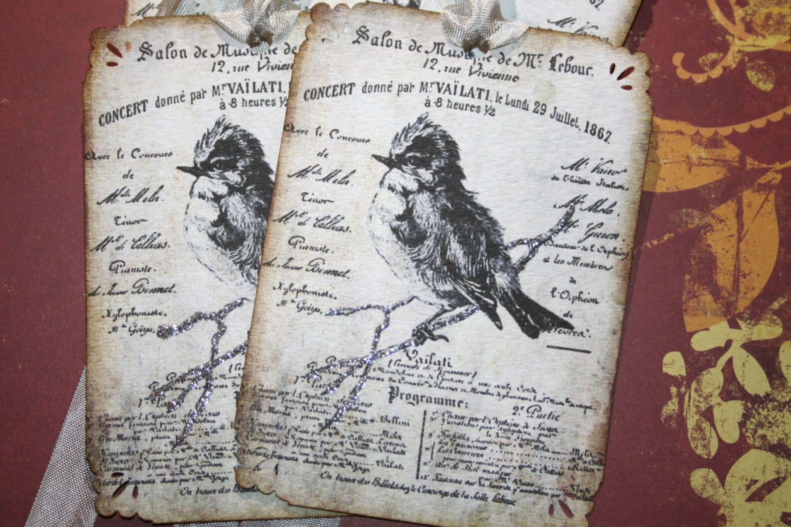 Bird Tags Set of 4 With Silver Glitter - Etsy