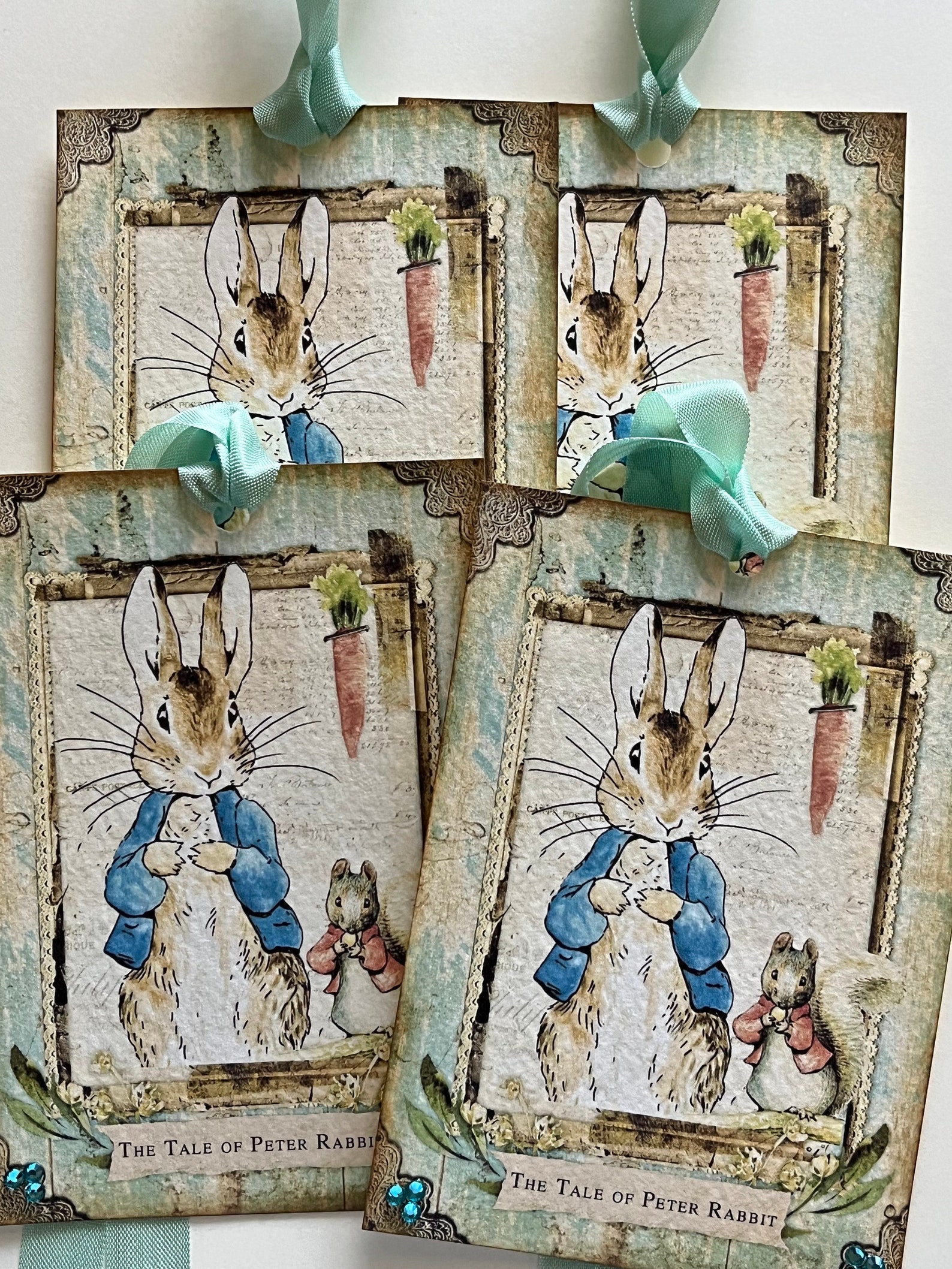 Peter Rabbit Tags, Set of 4 With Crystal Rhinestones. - Etsy