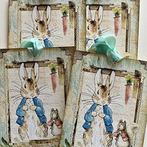 Peter Rabbit Tags, Set of 4 With Crystal Rhinestones. - Etsy