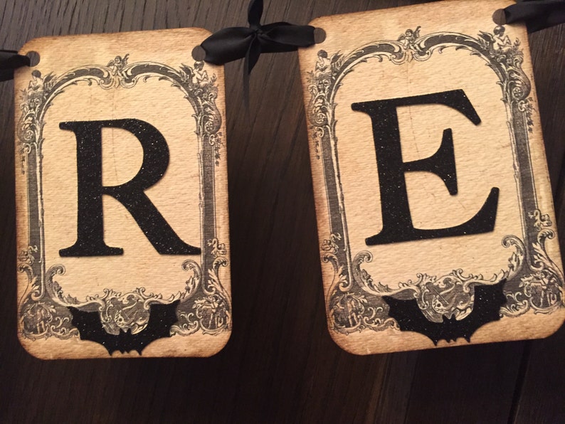 NEVERMORE Banner Black Glitter Letters Rhinestone - Etsy
