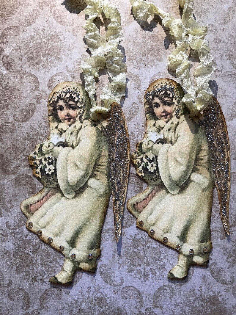 Angel Tags Set of 2 Extra Large With Crystal Rhinestones - Etsy