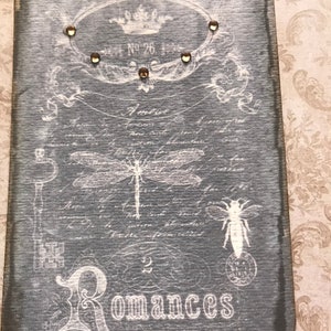 French Inspired Tags, Set 0f 4 With Amber Crystal Rhinestones, Crinkled ...