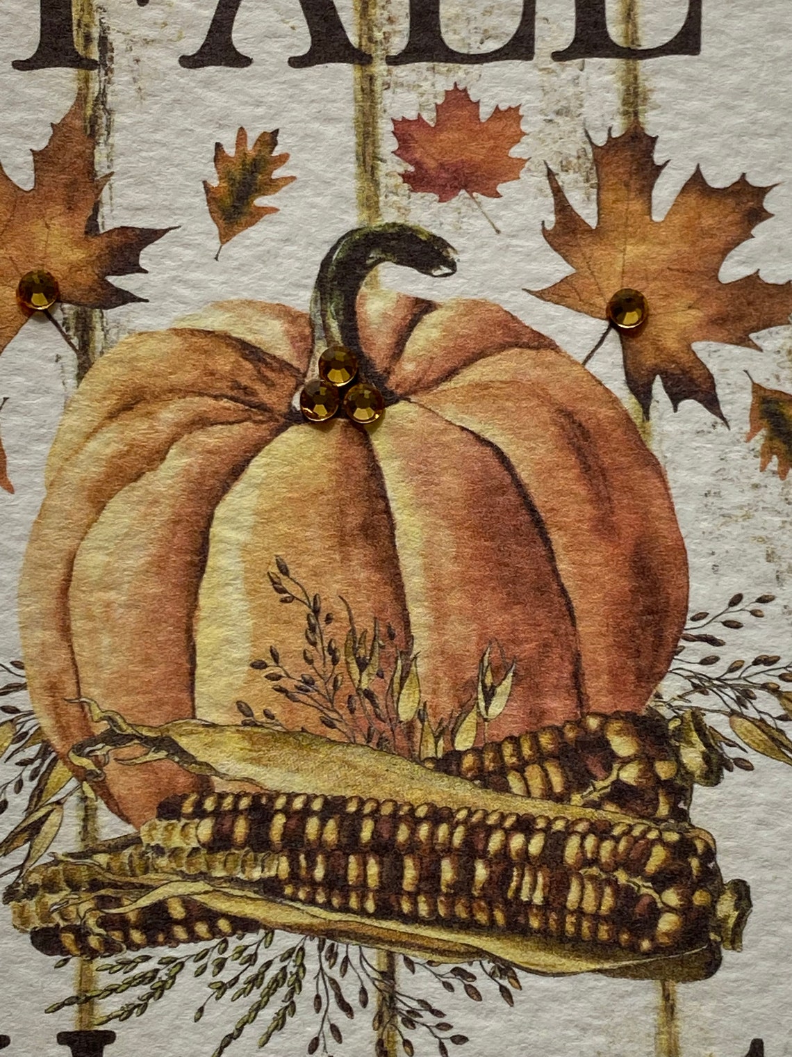 Set of 4 Fall Harvest tags with rhinestones. | Etsy