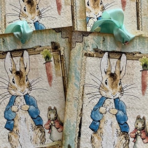 Peter Rabbit Tags, Set of 4 With Crystal Rhinestones. - Etsy