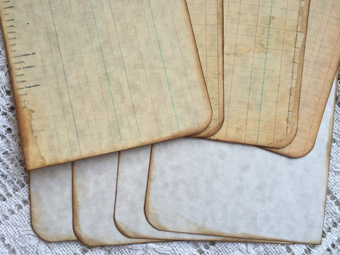 Ephemera Bundle vintage ledger paper 8 different sheets 5 | Etsy